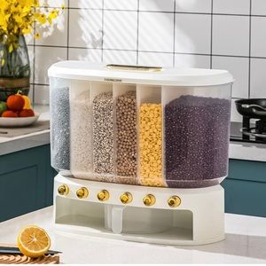 Kitchen | Rice Dispenser Popular Food Storage Box 6 Storage Spaces ...